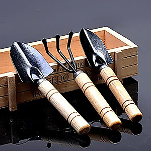 Kids Snow Shovel - Tool Set Metal Head Handle Kids 3Pcs Wood Mini Rake Tools Shovel Garden Tools & Home Improvement