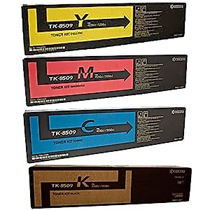Kyocera 1T02LCCCS0 Toner Cartridges For use with Copystar CS4550ci and CS5550ci Printers; Contains: (1) TK-8509C Cyan, (1) TK-8509 Black, (1) TK-8509M Magenta and (1) TK-8509Y Yellow Toners Cartridges