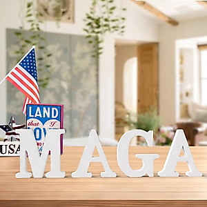 AOCEAN 6 Inch White Wood Letters - Unfinished Wood Letters for Wall Christmas Decor Standing Letters Slices Sign Board Decoration for Xmas Home Party Projects (K)