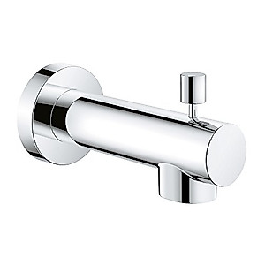 GROHE 13366000 Concetto Bathtub Faucet Tub Spout with Shower Diverter, Brass, Starlight Chrome