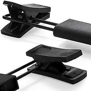 Tosnail 24 Pack Plastic Skirt Pants Clothes Hangers with Adjustable Clips and Swivel Hook for Skirts, Pants, Jeans, Trousers - Black