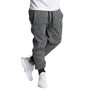 Southpole mens Basic Fleece Marled Jogger Sweatpants, Black(marled), Large US