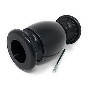 OPTIMUM Memorial Cemetery Flower Vase - Plastic (Black Stone) with Metal Ground Spike, Grave Marker, Decorations for Gravesite, Headstone Flowers Holder, Garden Lawn & Yard