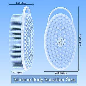 Avilana Silicone Body Scrubber – Dual-Sided Silicone Loofah for Shower, Body Scrubber for Men & Women, Gentle Loofa Alternative, Easy-to-Clean Silicone Body Scrubber Exfoliator