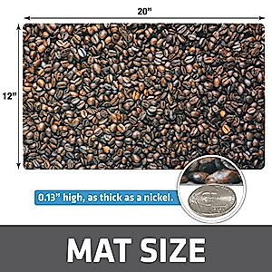 Drymate Coffee Maker Mat, (Coffee Station Bar Accessory) Protects Kitchen Countertops From Spills, Stains & Scratches - Absorbent/Waterproof/Machine Washable (USA Made) (12” x 20”) (Coffee Beans)