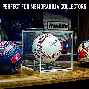 Baseball Display Case, UV Protected Acrylic Cube Baseball Holder Square Clear Box Memorabilia Display & Storage Sports Official Baseball Display Case - Autograph Display - Fits Official Size Ball