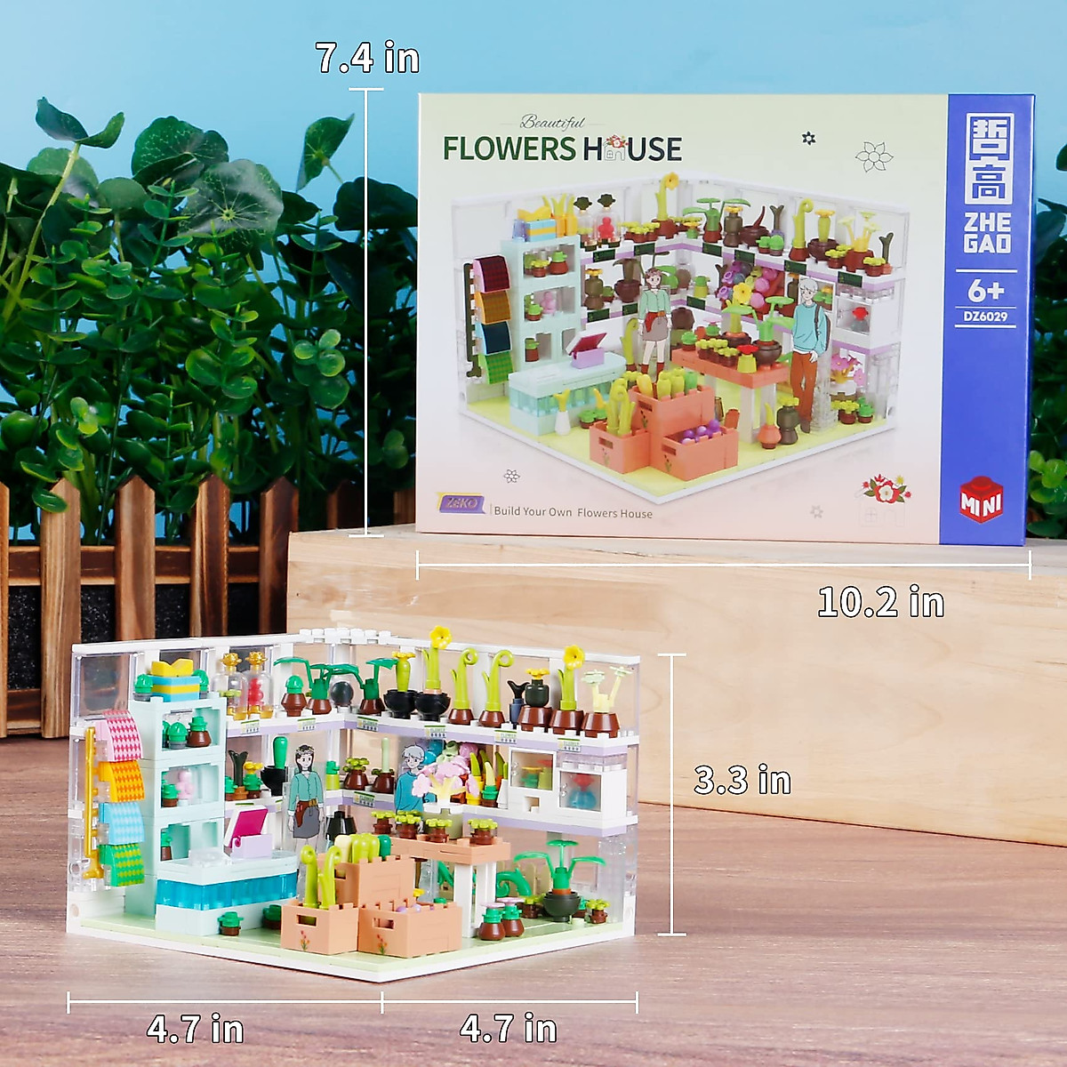 600PCS Flower House Building Blocks,Creative Ideals Floweres Shop Building Blocks, Best Choice for 6+ Boys, Girls or Adults