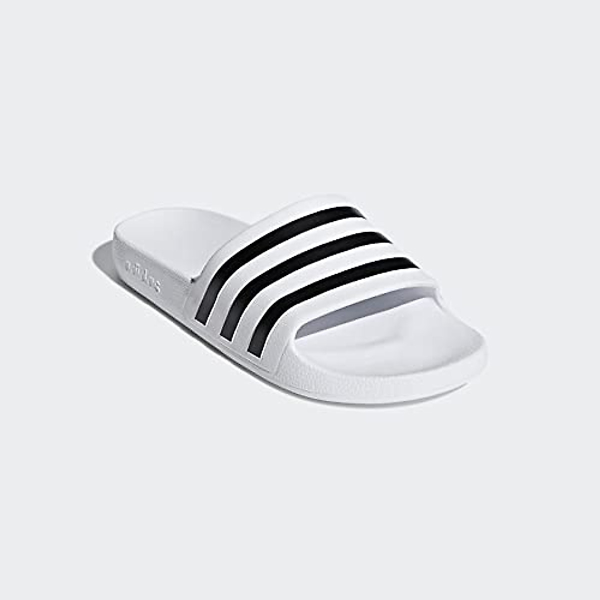 adidas unisex adult Adilette Aqua Slide Sandal, White/Core Black/White, 13 Women Men US
