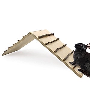 Hamiledyi Rabbits Wooden Cage Bridge Ramp Guinea Pig Bridge Climbing Ladder Toy Rodents Climbing Ladder for Chinchillas Ferrets Squirrels Hedgehogs Gerbils Small Animal