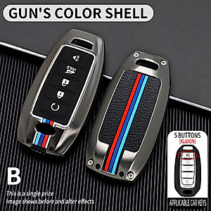 SANRILY Luminous Smart Key Fob Cover Case Fit for Infiniti QX60 QX50 2022 Q50 Q60 2023 QX55 Keyless with Keychain Black