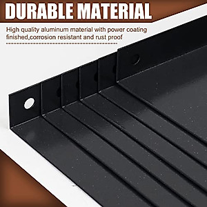 BJADE'S Gutter Valley Splash Guard,4 Pcs Aluminum Roof Valley Splash Shield Gutter Guard.for Straight,Flat Roofs,Corner,10 inch Each,Black
