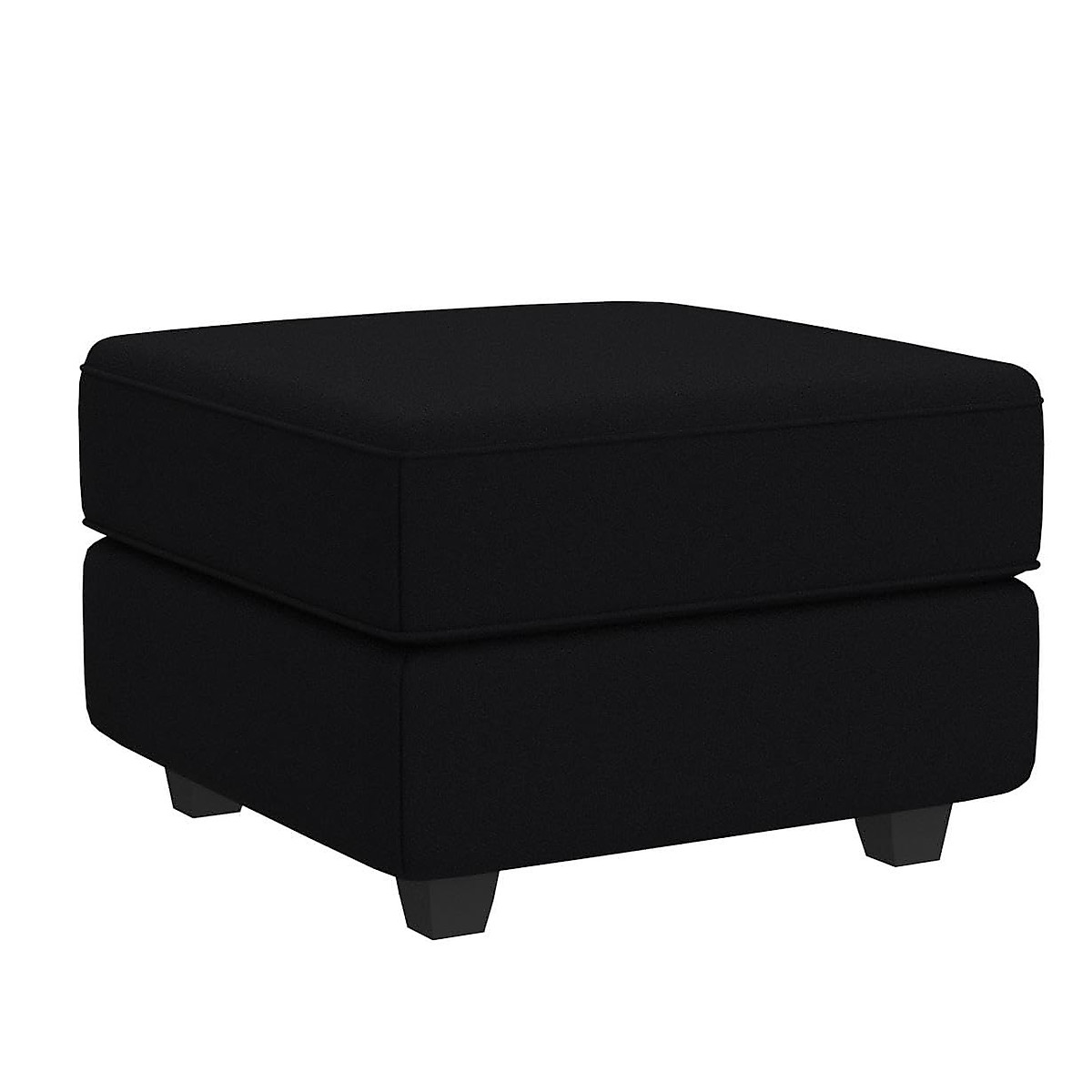 Belffin Storage Ottoman Module for Modular Sectional Sofa Square Seat Cube Velvet Foot Stool Black