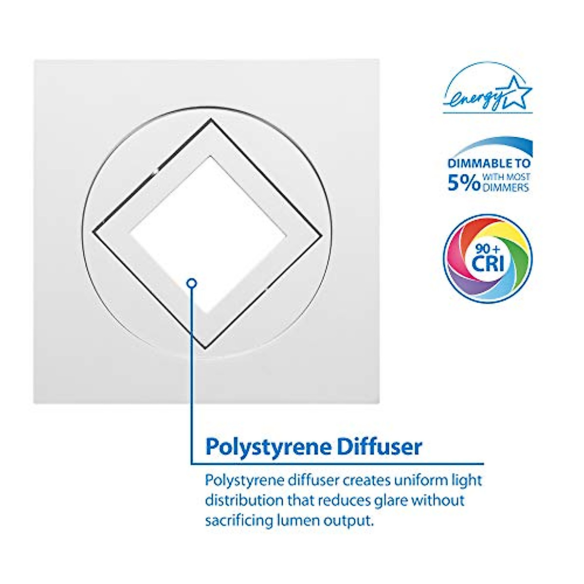 NICOR Lighting DQR4MA11202KWH LED Downlights, Matte White