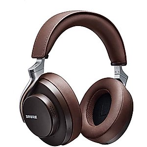 Shure AONIC 50 Wireless Noise Cancelling Headphones, Premium Studio-Quality Sound, Bluetooth 5 Wireless Technology, Comfort Fit Over Ear, 20 Hours Battery Life, Fingertip Controls - Brown
