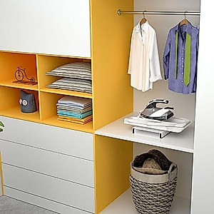 37 Inch Wall-Mounted Heavy Duty Ironing Board, 180 Swivel Fold Away Iron Board for Home Laundry Room Dorm (Style 6)