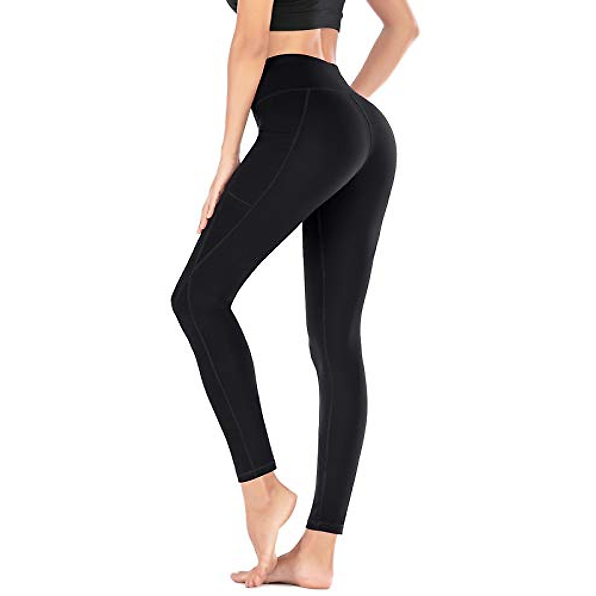Heathyoga Women's Yoga Pants Leggings with Pockets for Women High Waist Yoga Pants with Pockets Workout Leggings Tights Black