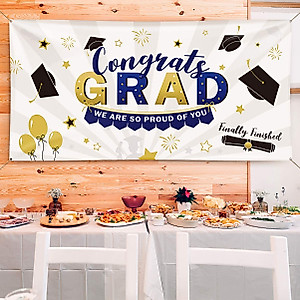 PRETYZOOM Fabric Graduation Banner 2023 Graduation Party Decorations Class of 2023 Graduation Party Favor Photo Background Banner 39.4x78.7 Inch