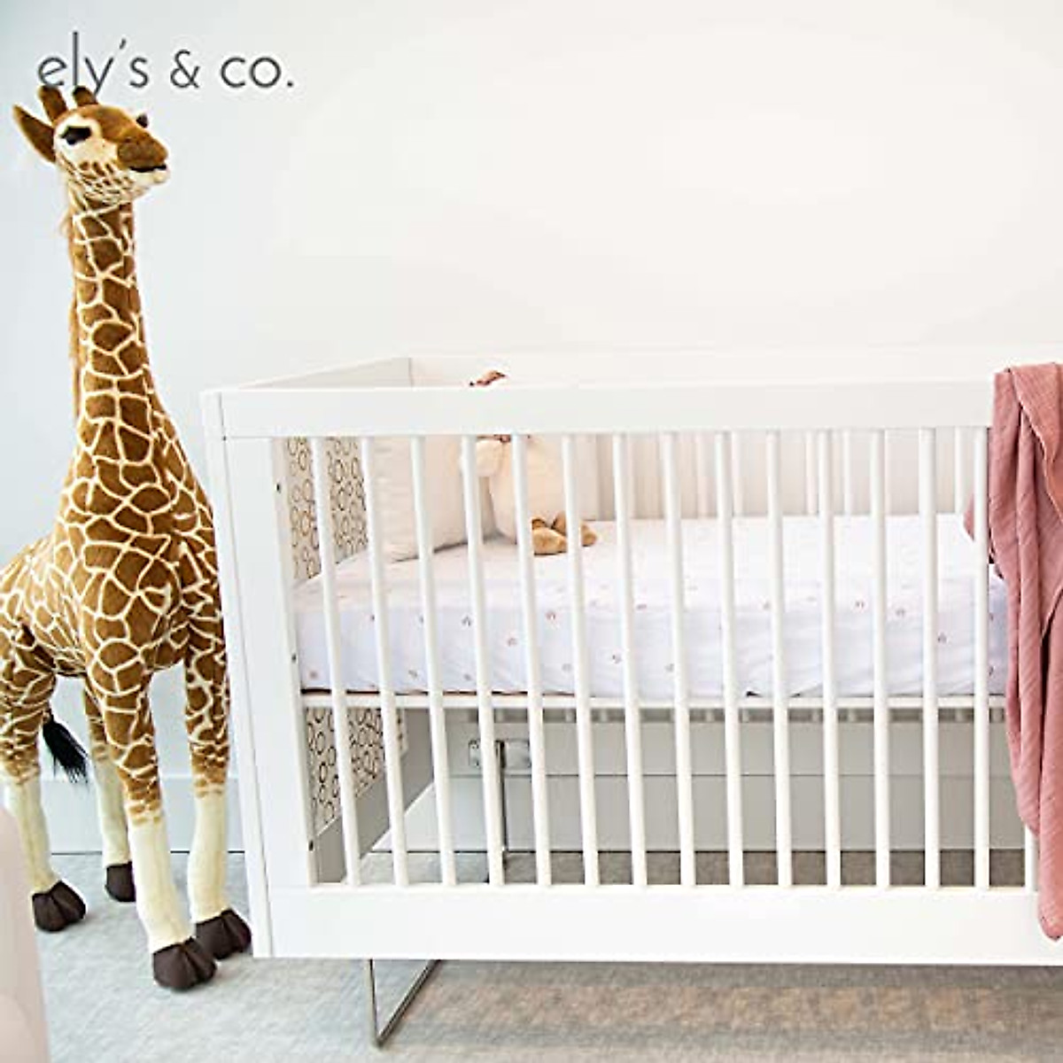 Pack and Play Sheet 2 Pack - Pack and Play Sheets Fitted with 100% Jersey Cotton - Pack N Play Mattress Sheets for Boys and Girls, Newborn Essentials (Pink Tulips & Stripes)