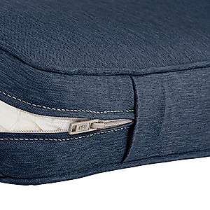 Classic Accessories Montlake FadeSafe Water-Resistant 21 x 20 x 4 Inch Patio Lounge Back Cushion, Heather Indigo Blue, Outdoor Loveseat Cushions