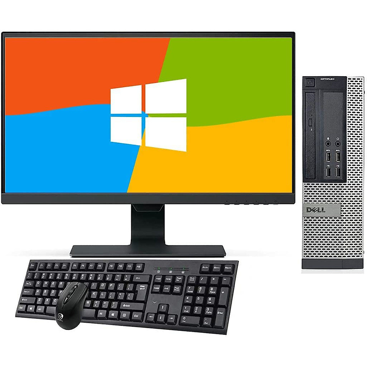 Dell Optiplex 9020 SFF Desktop Computer, Intel Quad Core i5-4570 3.2 GHz, 8GB DDR3 Ram, 500GB HDD, DVD, Windows 10 Professional, 24 inch Monitor. Free Keyboard,Mouse,WiFi Adapter(Renewed)