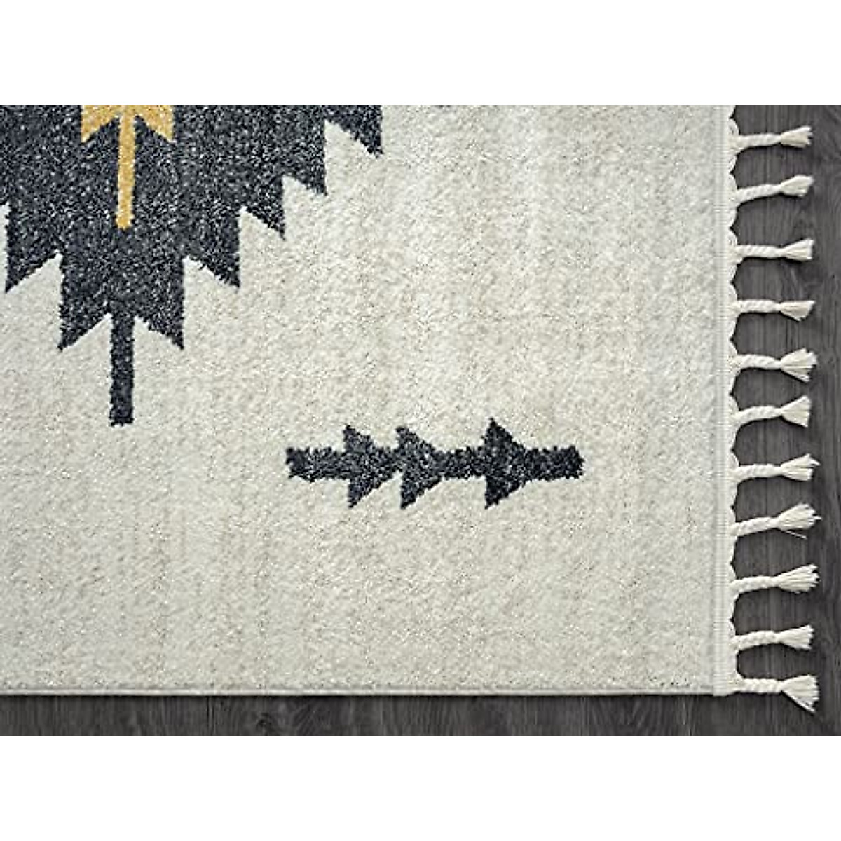 Abani Contemporary Southwestern Print 5'3" x 7'6" (5'x8') Area Rug - Non-Shed Yellow & Grey Rugs Living Room Rug