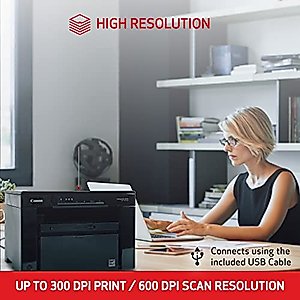 Canon imageCLASS MF3010 All-in-One Wired Monochrome Laser Printer with USB Connectivity, Black - LCD Display, Print Scan Copy - 19 ppm, 600 x 600 dpi, 150-sheet Paper Cassette