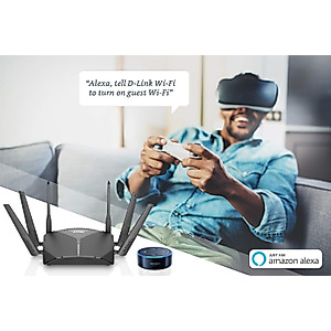 D-Link WiFi Router AC3000 Mesh Smart Internet Network Compatible with Alexa & Google Assistant, MU-MIMO Tri Band Gigabit Gaming Mesh (DIR-3040-US) (Renewed)