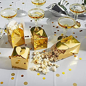 Sparkle and Bash Gold Foil Party Favor Gift Boxes (2.5 x 2.5 x 2.5 Inches, 100 Pack)