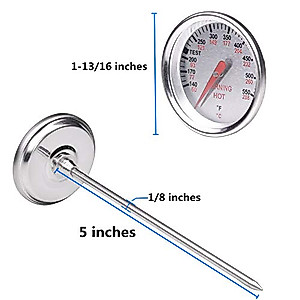 DOZYANT 9815 Accurate Grill Thermometer Replacement 62538 for Weber Genesis Silver B/C, Genesis Gold B/C, Genesis 1000-5500 Series, Temperature Gauge with a 5" Probe, Thermostat for Weber Gas Grill