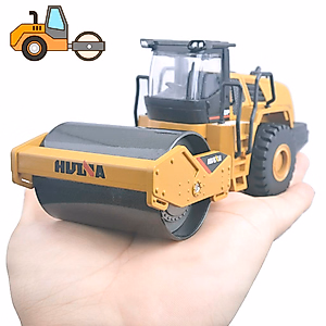 Ailejia 1/50 Scale Diecast Road Roller Toy Models Construction Vehicle Model Grader Engineering Road Planer Vehicle Toys for Kids (Road Roller)