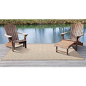 Unique Loom Outdoor Collection Area Rug - Costa Rica (5' 3" x 8' Rectangle, Beige/ Cream)
