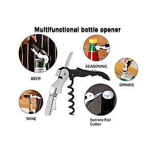 24 Packs Wine Opener,Beer or Wine Corkscrew Bulk Opener Wine Keys Serrated Foil Cutter,three-in-one Stainless Waiters Corkscrew,for Picnic, party, family,Restaurants(Black)