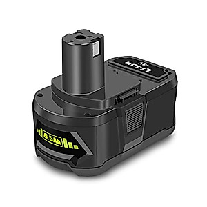 Atcuji 18 Volt 6.5AH P193 Battery for 18V 6.0Ah P193 PBP007, Compatible with Ryobi 18-Volt ONE+ Cordless Power Tools & Battery Chargers, 18V 6.0Ah ONE+ P193 PBP007 Lithium-Ion High Capacity Battery