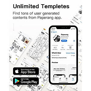 paperang P3 Portable Printer, 300 DPI Thermal Label Printer, Wireless Bluetooth Printer, Supports 3-Inch (80mm) Inkless Printing for Labels, Stickers, Images, QR Codes, and More - White