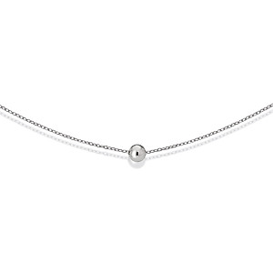 S.Leaf Sterling Silver Tiny Dot Necklace Round Circle Necklaces for Women Dainty Necklaces for Women Simple Necklaces for Women (06_ball_silver)