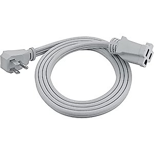 Clear Power 6 ft 14/3 Gray Air Conditioner/Major Appliance Indoor Extension Cord, Grounded Flat Plug, Perfect for AC Units and Major Appliances, DCIC-0002-DC