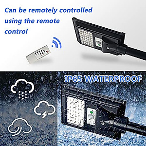 GLW 100W Solar Street Light, IP65 Solar Lights Outdoor Waterproof, Solar Lights for Outside with Remote Control and Motion Sensor for Yard,Garden, Stadium,Parking Lot (2 Pack)