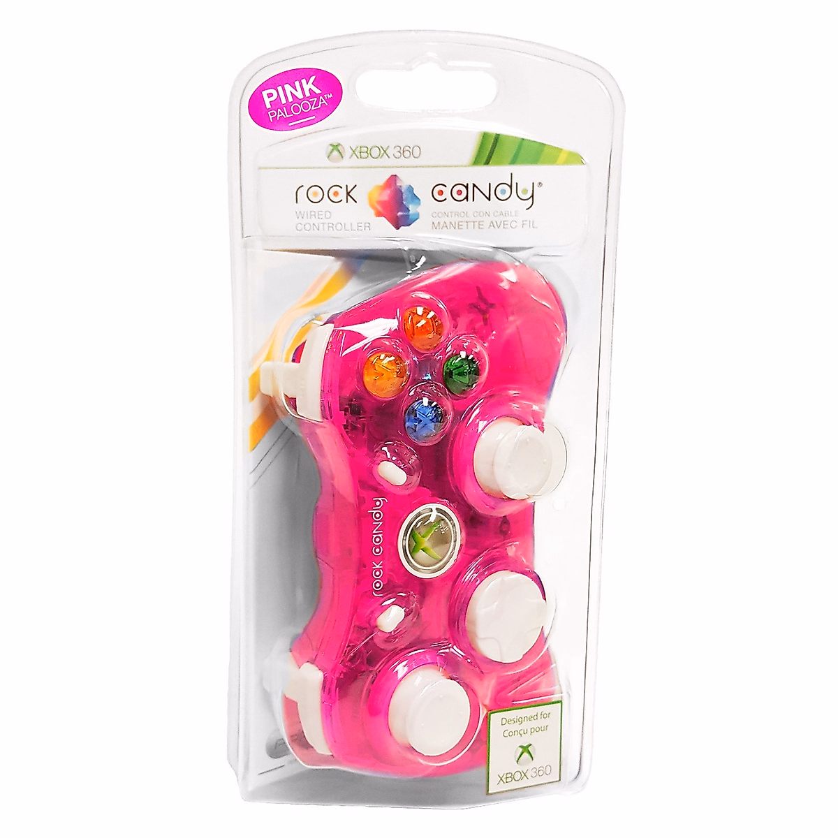 PDP Rock Candy Wired Controller for Xbox 360, Pink Palooza