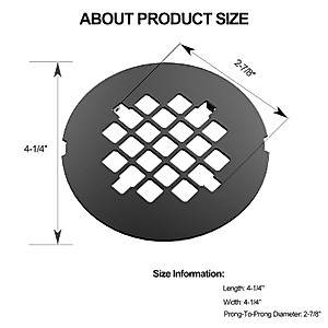 MUZISST 4-1/4” OD Snap-in Round Shower Drain Cover, Shower Drain Hair Catcher Replacement Floor Drainer, Sturdy and Durable Drain Cover, Easy to Install, Matte Black