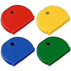 Lucky Line Extra Large Industrial Size Key Caps, Identifier, Key Finder, 4 Pack Assorted Colors (16004)