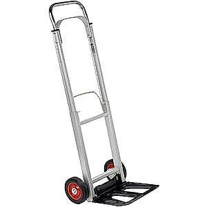 Folding Aluminium Industrial Hand Trolley - with Anti Puncture Tyres and 220LB Load Capacity (White) - 5 Year Warranty - Collapsible Handtruck - Portable G-Rack Folding Dolly-Folding Hand Truck