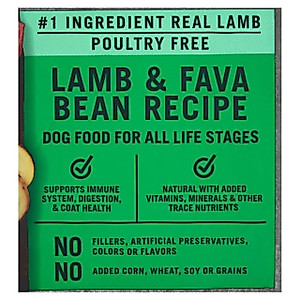 NOBLE ORGANICS Purre Ballance Lamb & Fava Bean Recipe Dry Dog Food, Grain-Free, 11 lbs, Supports Immune System, Digestion, and Coat Health