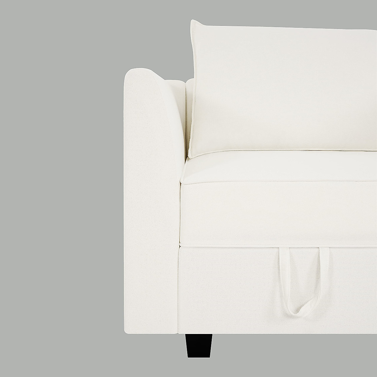 Naomi Home Modular Sofa Middle Module with Storage Accent Armless Chair for Modular Sofa Customizable Sectional Sofa Couch Accent Armless Chair, Linen, White Down