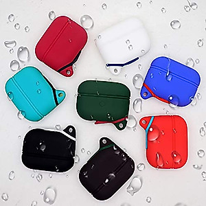 iCoolmate Waterproof Silicone Case for AirPods Pro 2 Cover with Headphone Earbud Anti-Lost Neck Strap and Carabiner and Silicone Hand Strap (White)