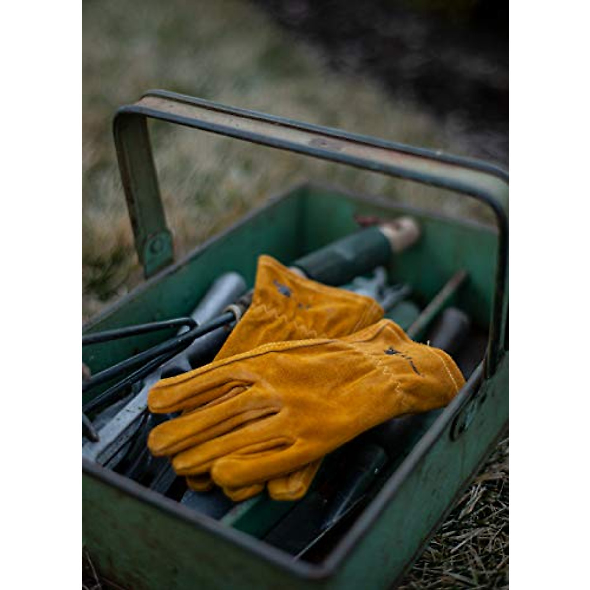 G & F Products 5013M JustForKids Kids Genuine Leather Work Gloves, Kids Garden Gloves, 4-6 Years Old