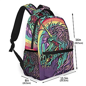 Zombie Unicorn Retro Astronaut Backpack Bookbag Daypack