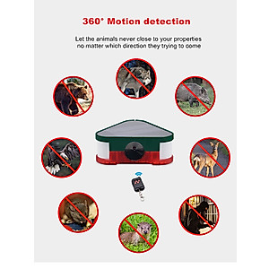 HULPPRE Solar Outdoor Motion Sensor Alarm-Upgraded 360° Motion Detector,3x129db Loud Siren Lamp, 4 Work Modes Strobe Light with Remote,Say Goodbye to The Unwanted Explorers