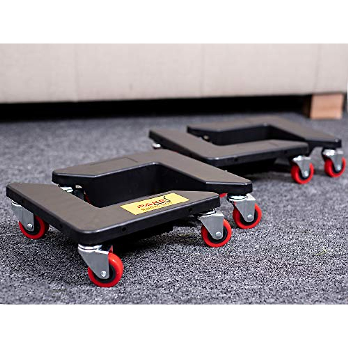 Pake Handling Tools - Furniture Corner Mover 3 Wheel Dolly- Low Profile Wheel Dollies Set of 4-880 lb. Load Capacity
