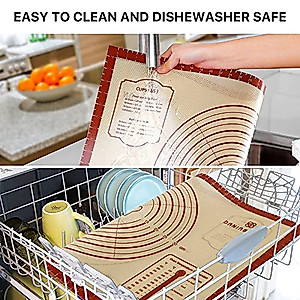 Non Stick 28''x20'' Extra Large Thick Silicone Pastry Mat, with measurements for Non-slip Silicone Baking Sheet, Counter Mat, Dough Rolling, Reusable Bakeware Mats for Cookies, Macarons, Bread, Pizza