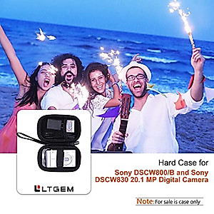 L LTGEM Hard Carrying EVA Case for Canon PowerShot ELPH 360/180/190 Digital Camera or Sony DSCW800/Cyber-Shot DSCW810/DSCW830 Digital Camera (Black)